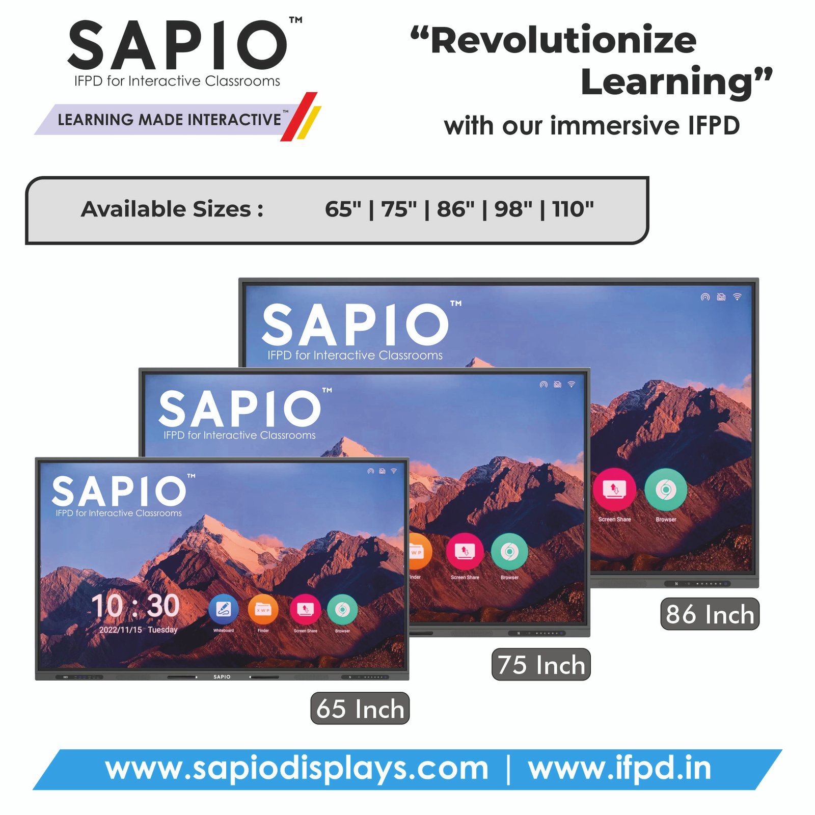 IFPD – Interactive Flat Panel Display - SAPIO DISPLAYS Interactive Flat ...